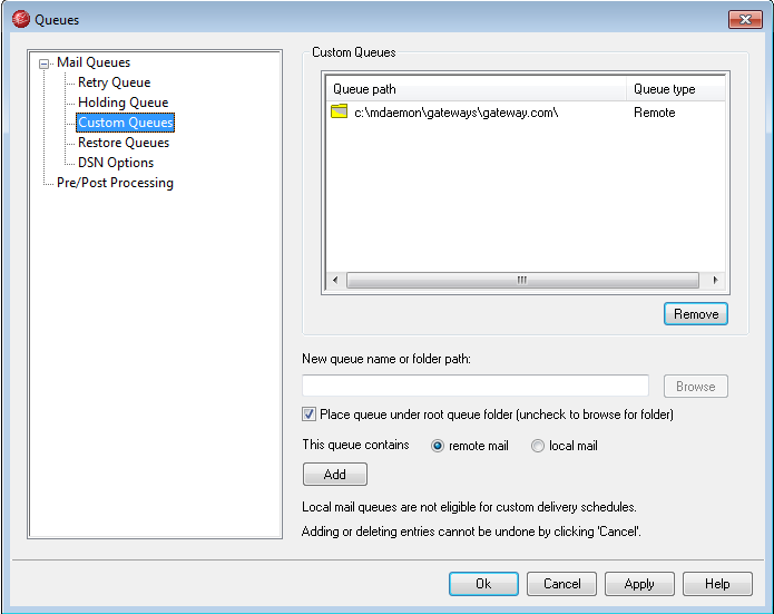 How to set up a custom queue and schedule in MDaemon