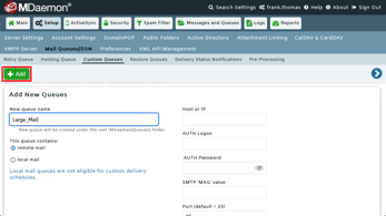 How to set up a custom queue and email delivery schedule in MDaemon