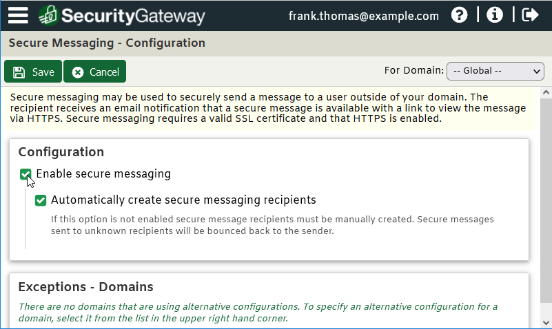 How to Encrypt Email Messages in SecurityGateway™ for Email